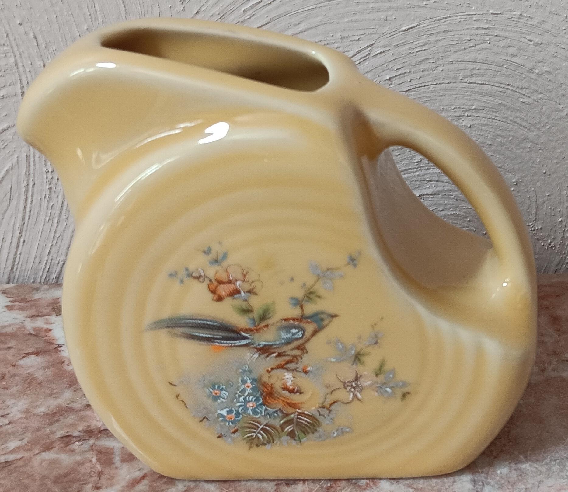 Fiesta Mini Disc Pitcher Ivory W/ Fancy Bird HLC USA - Etsy