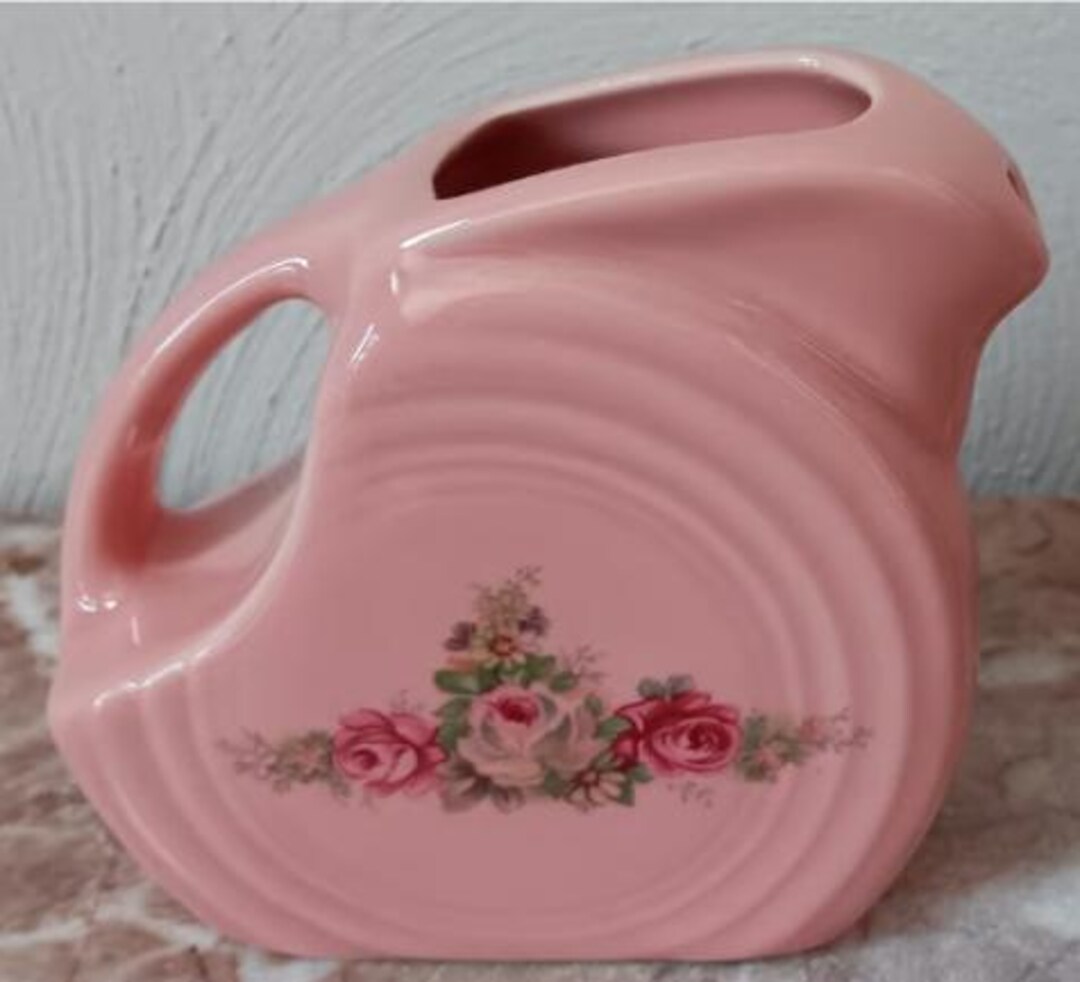Fiesta Mini Disc Pitcher - Peony Pink W/ Roses & Flowers - HLC USA - Etsy