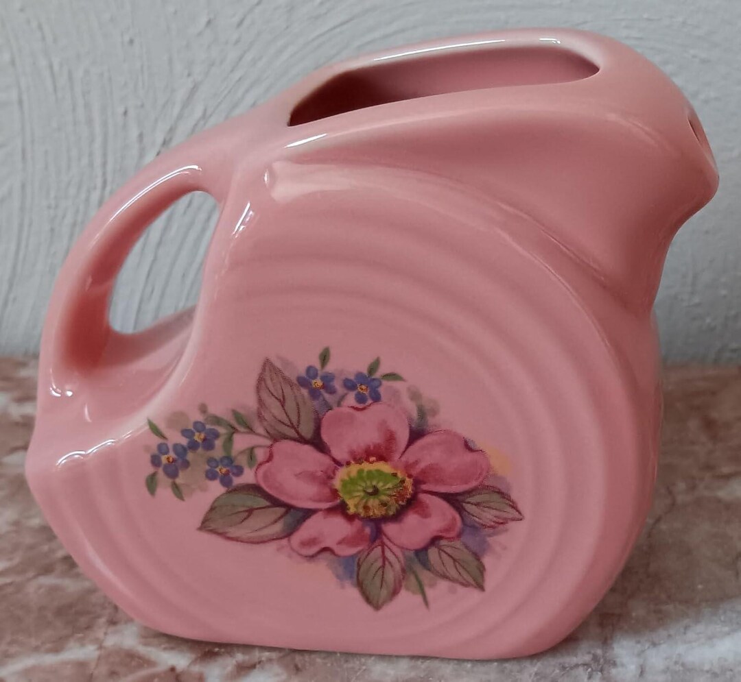 Fiesta Mini Disc Pitcher - Peony Pink W/ Floral Flowers - HLC USA - Etsy