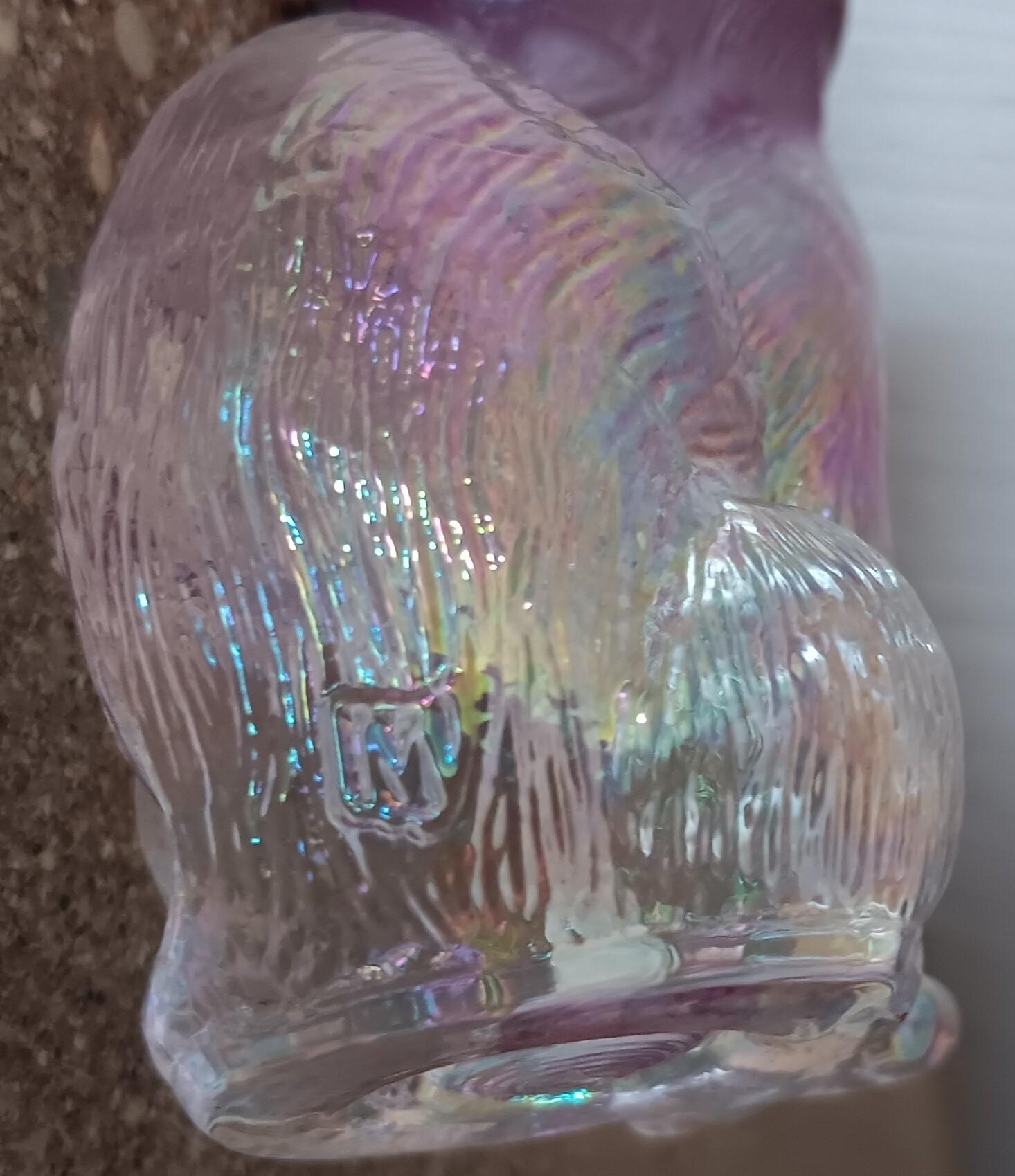 Sitting Kitty Cat Kitten Crystal Carnival Solid Glass Airbrushed W ...