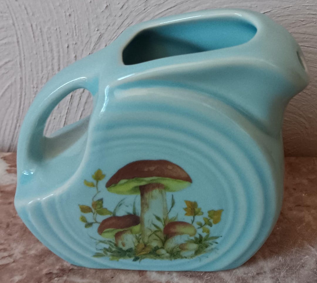 Fiesta Mini Disc Pitcher - Sky Blue W/ Mushrooms - HLC USA - Etsy