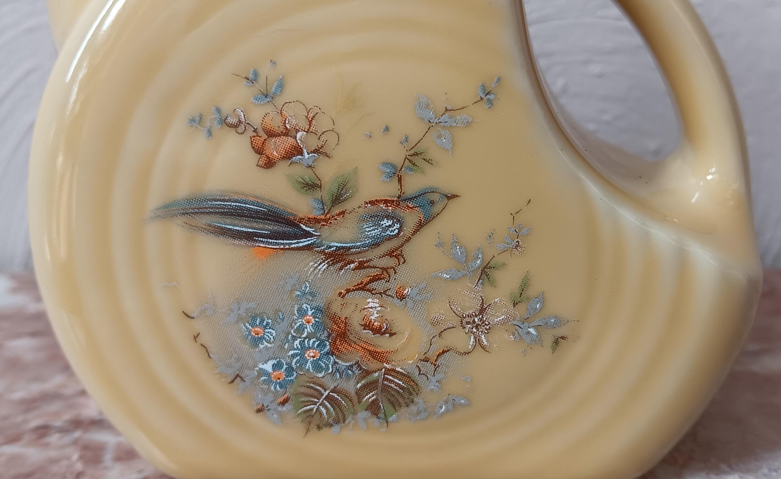 Fiesta Mini Disc Pitcher Ivory W/ Fancy Bird HLC USA - Etsy