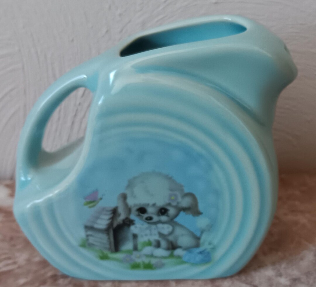 Fiesta Mini Disc Pitcher Sky Blue W/ Poodle Dog HLC USA - Etsy