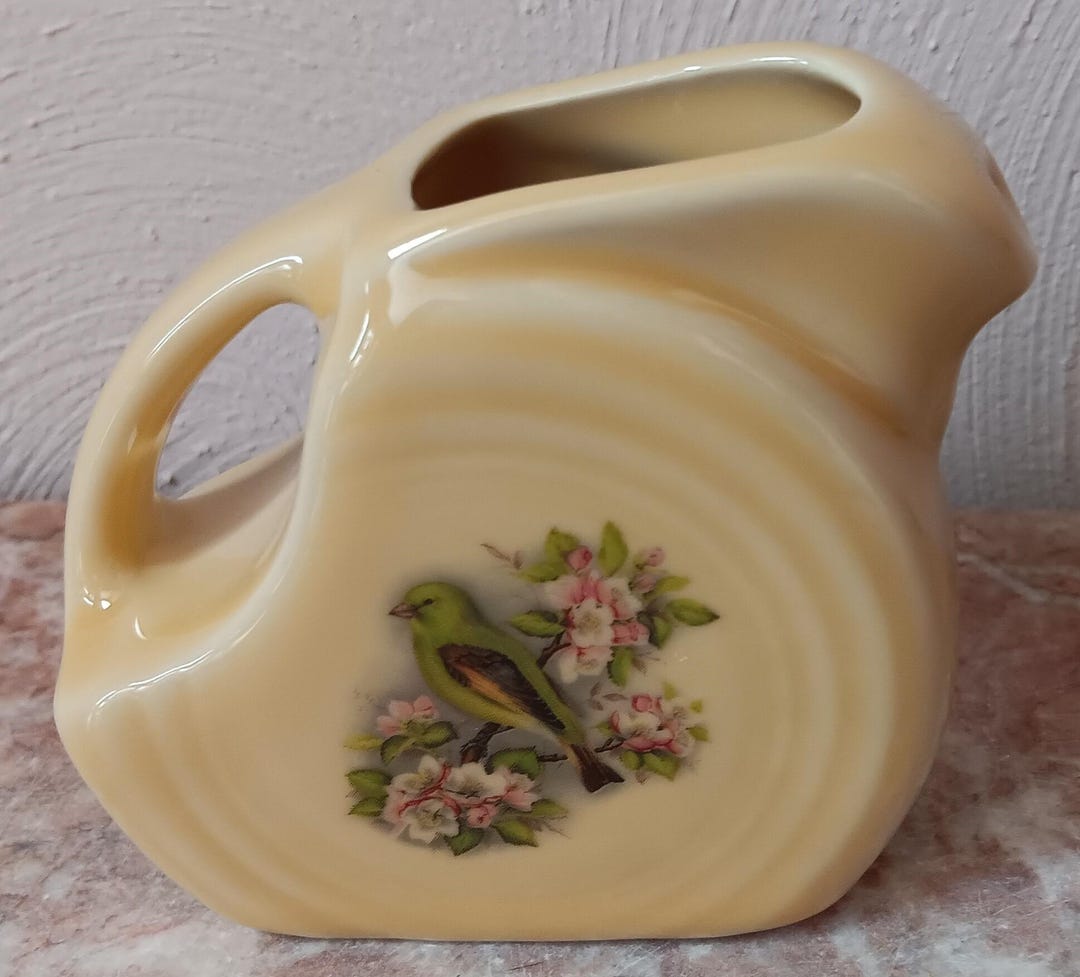 Fiesta Mini Disc Pitcher - Ivory W/ Bird & Floral - HLC USA - Etsy