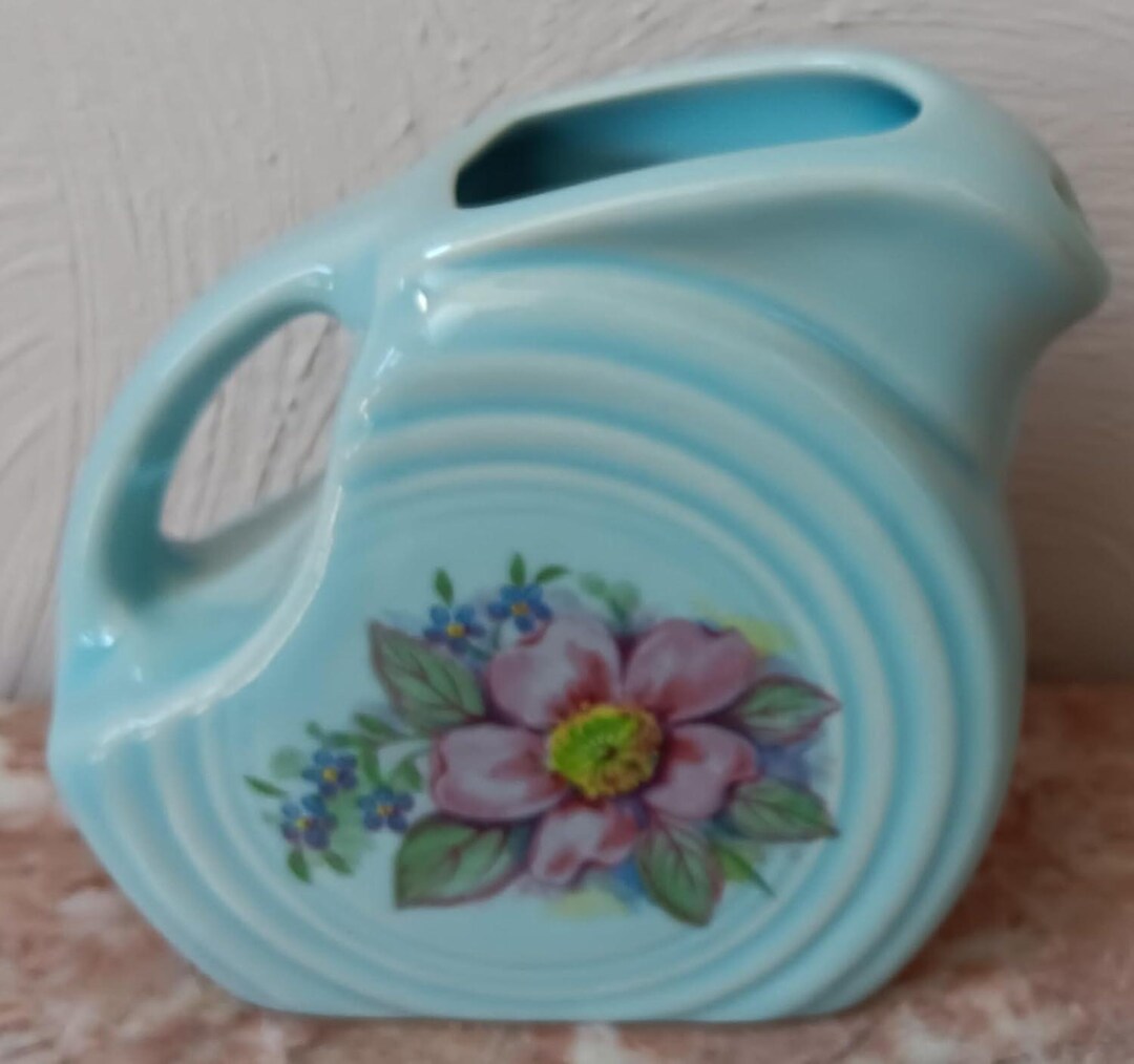 Fiesta Mini Disc Pitcher - Sky Blue W/ Floral - HLC USA - Etsy