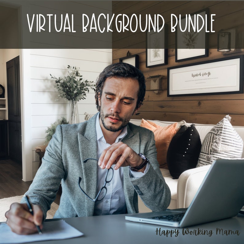 5 Virtual Background Images (BUNDLE) | 5 Different, Realistic Living ...