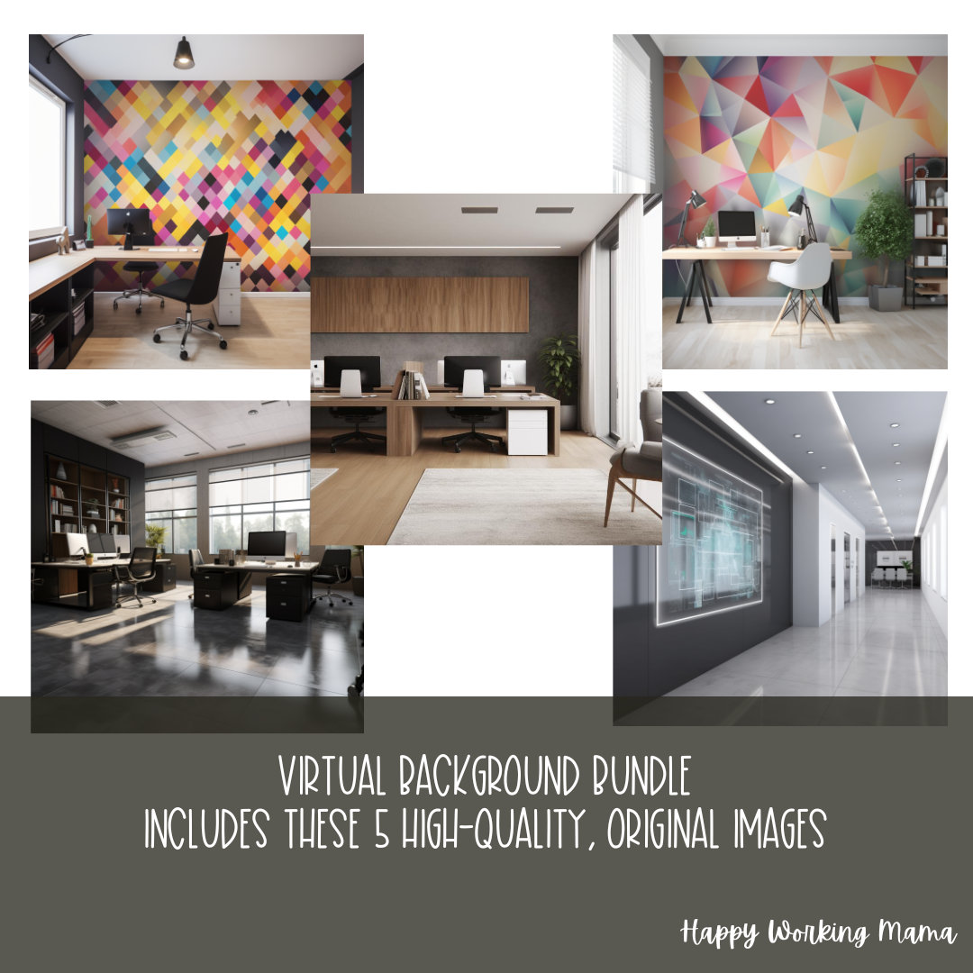 5 Office Virtual Background Images (BUNDLE) | 5 Original Work ...