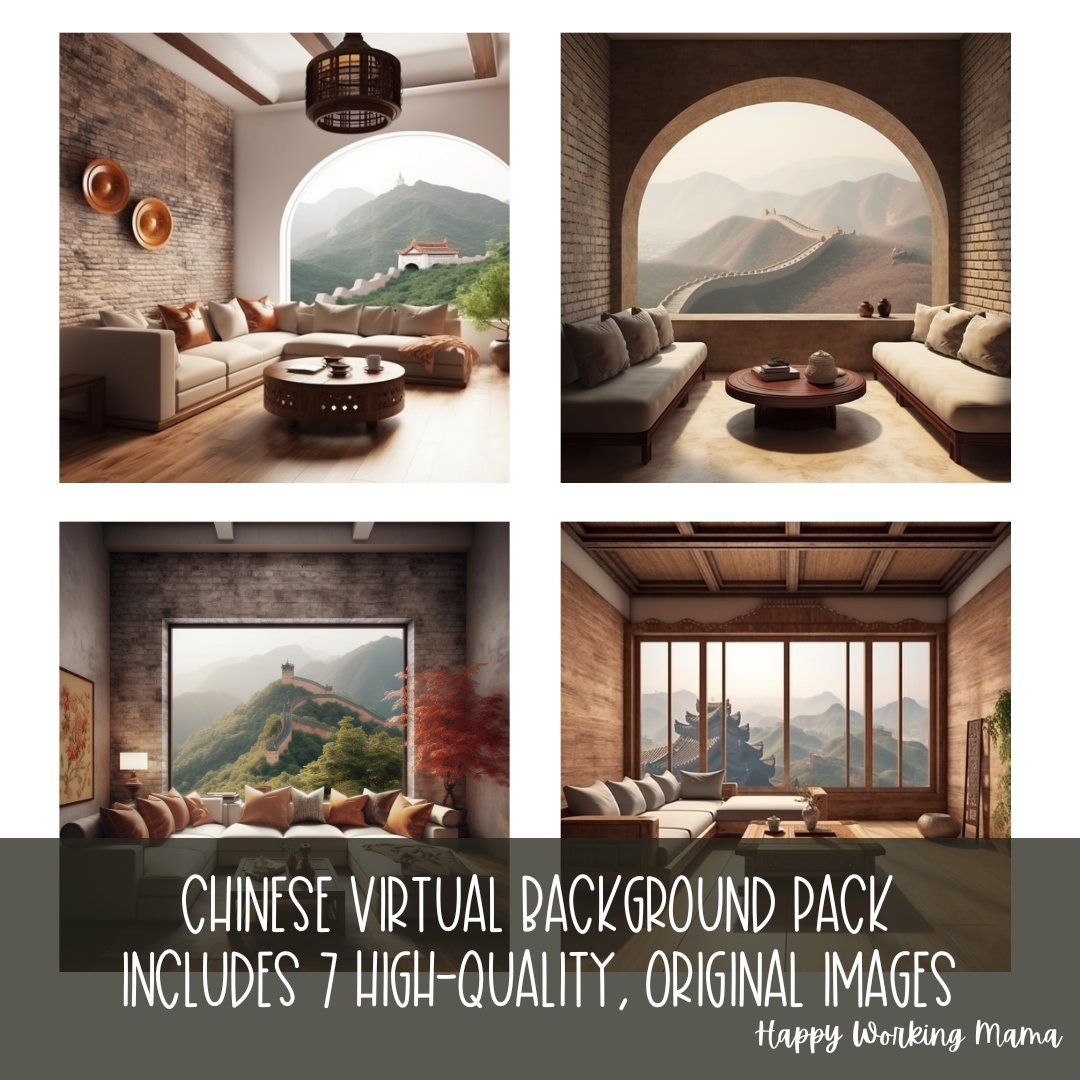 7 CHINESE Living Room Images for Virtual Background, Pack of 7 Virtual ...