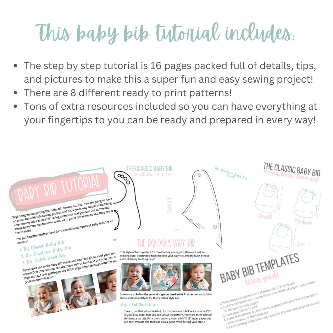 DIY Baby Bib Tutorial With Patterns 3 Bib Styles Tutorials & Patterns ...