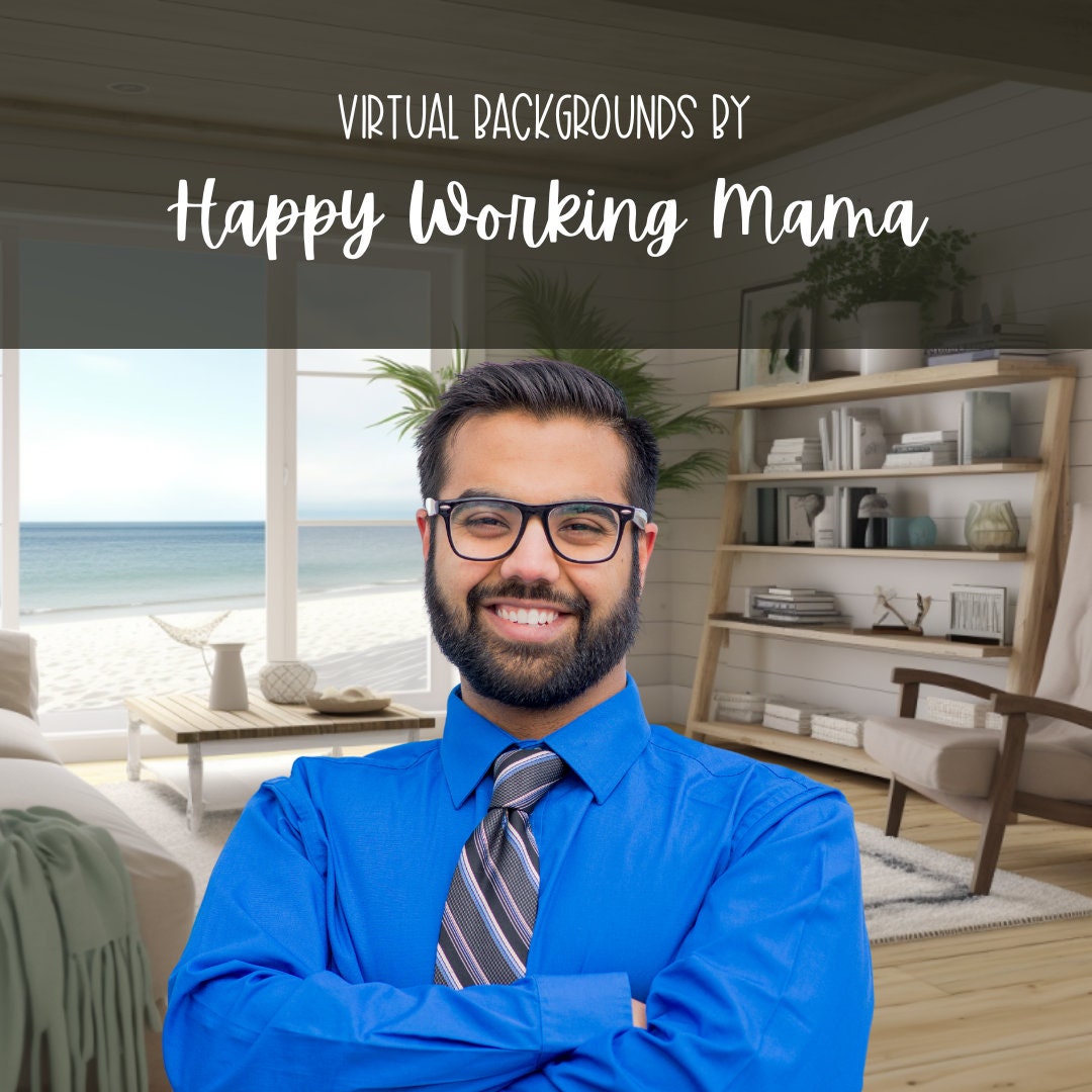 5 Beach Ocean View Living Room Virtual Background BUNDLE 5 Backgrounds ...