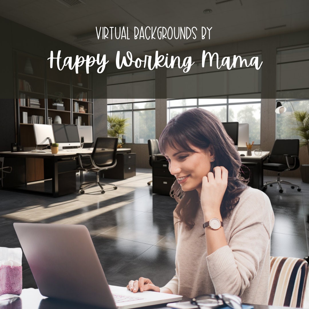 5 Office Virtual Background Images (BUNDLE) | 5 Original Work ...