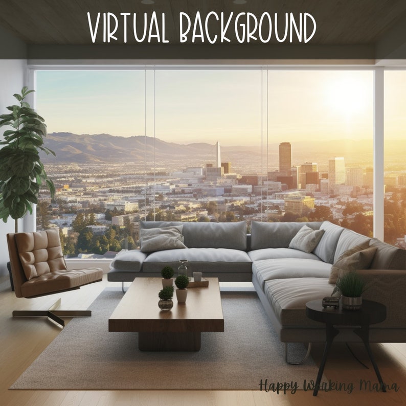 Pack of 9 Bay Area Living Room Images for Virtual Background, Virtual ...