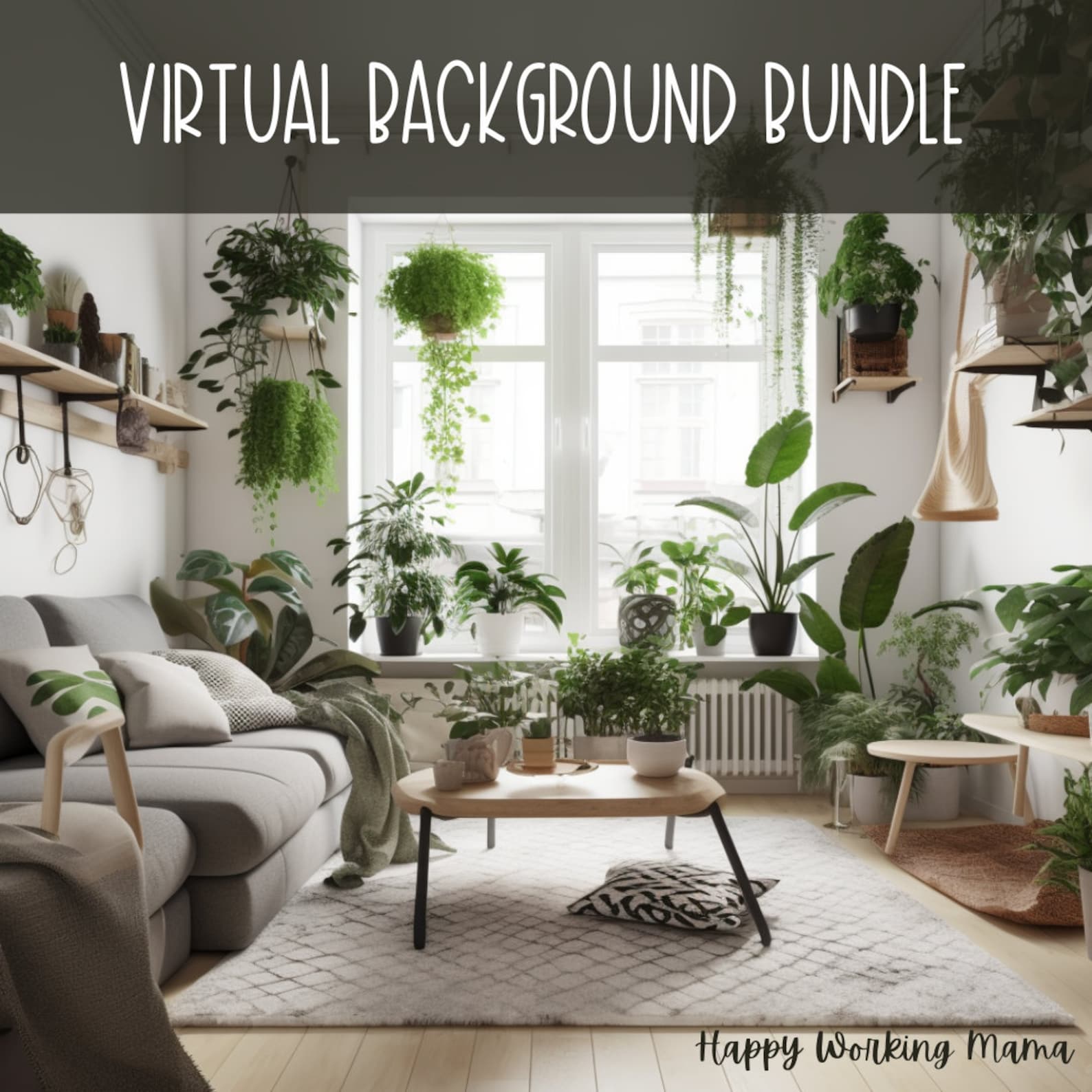 5 Virtual Background Images (BUNDLE) | 5 Different, Realistic Living ...