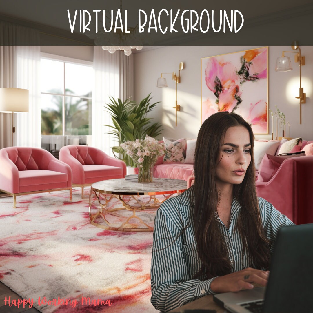 Modern Chic Virtual Background Image for Working at Home | Background ...