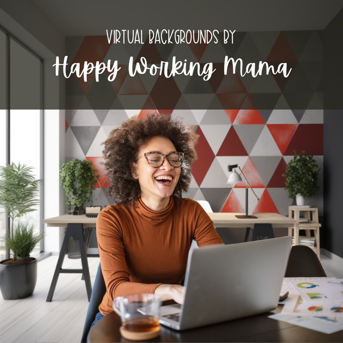 5 Office Virtual Background Images BUNDLE 5 Original Work Backgrounds ...