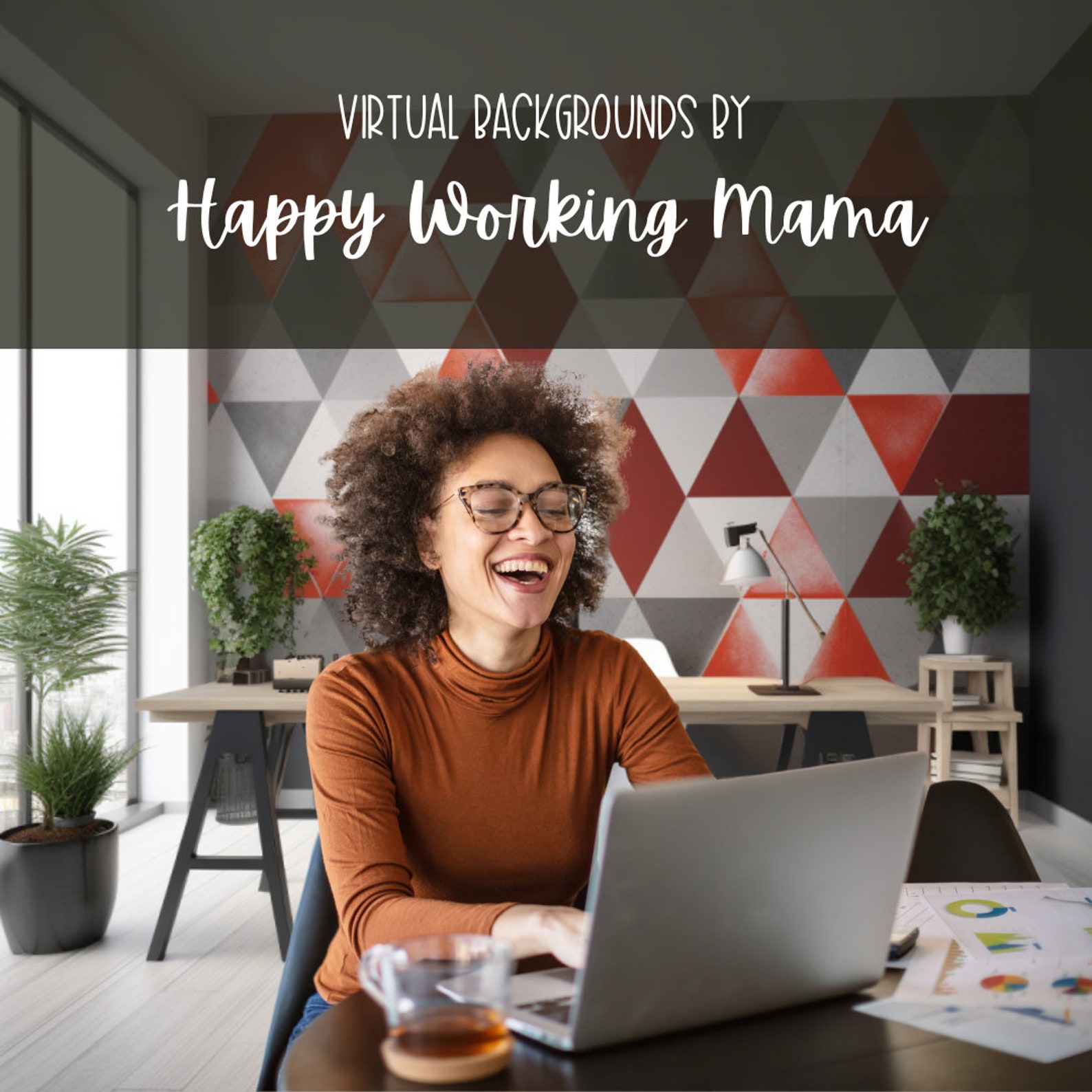 5 Office Virtual Background Images (BUNDLE) | 5 Original Work ...