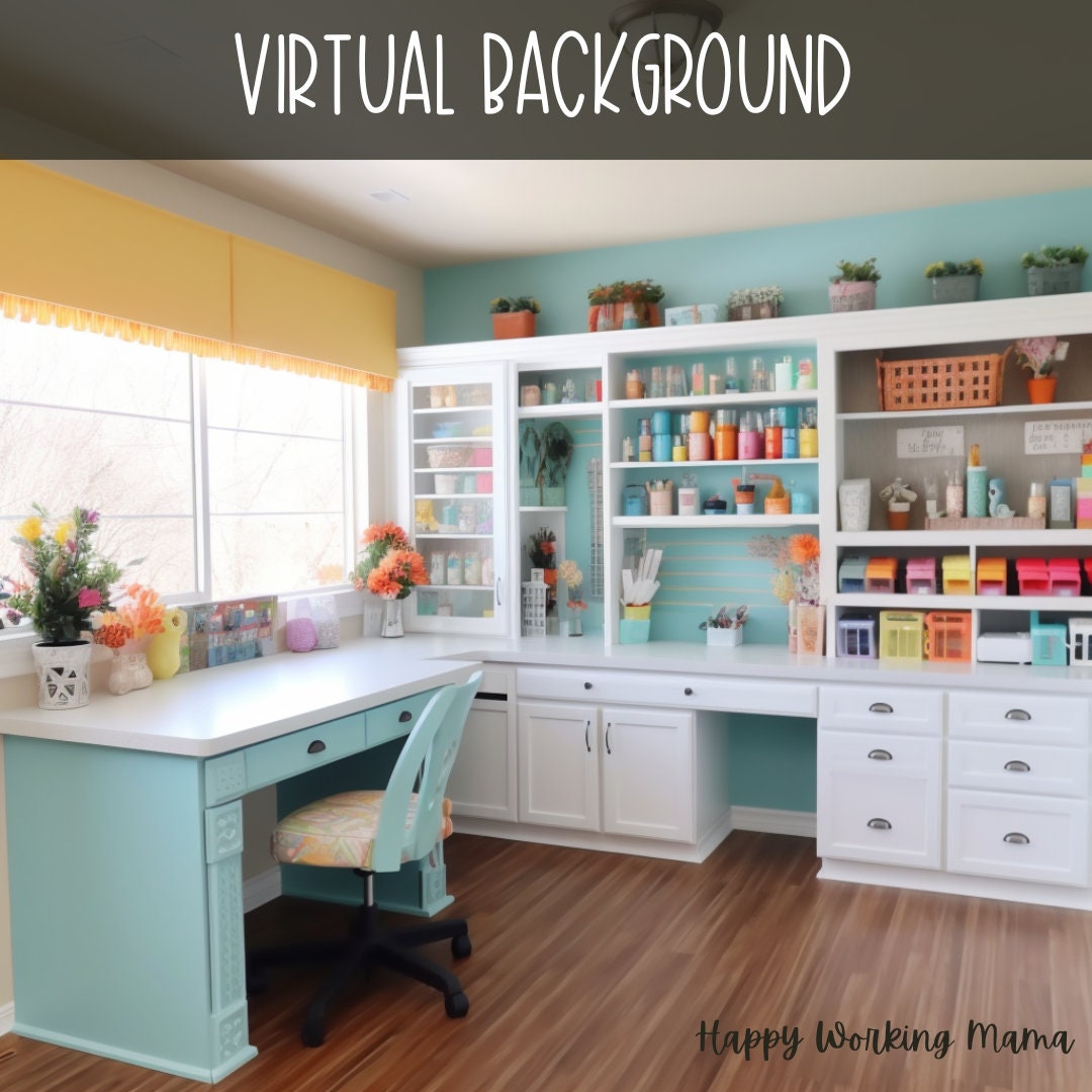 7 Craft Room Images for Virtual Background, Pack of 7 Virtual Home ...