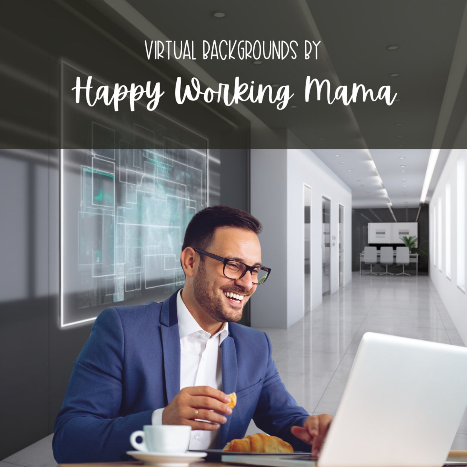 5 Office Virtual Background Images (BUNDLE) | 5 Original Work ...