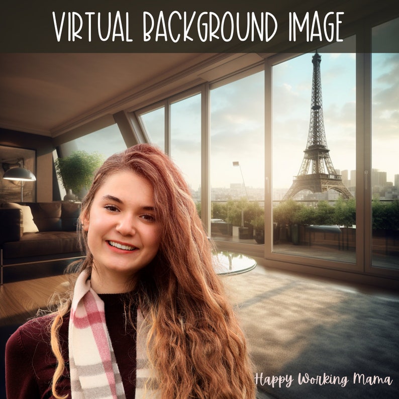 Eiffel Tower Virtual Background Image for Zoom Meetings | French Style ...