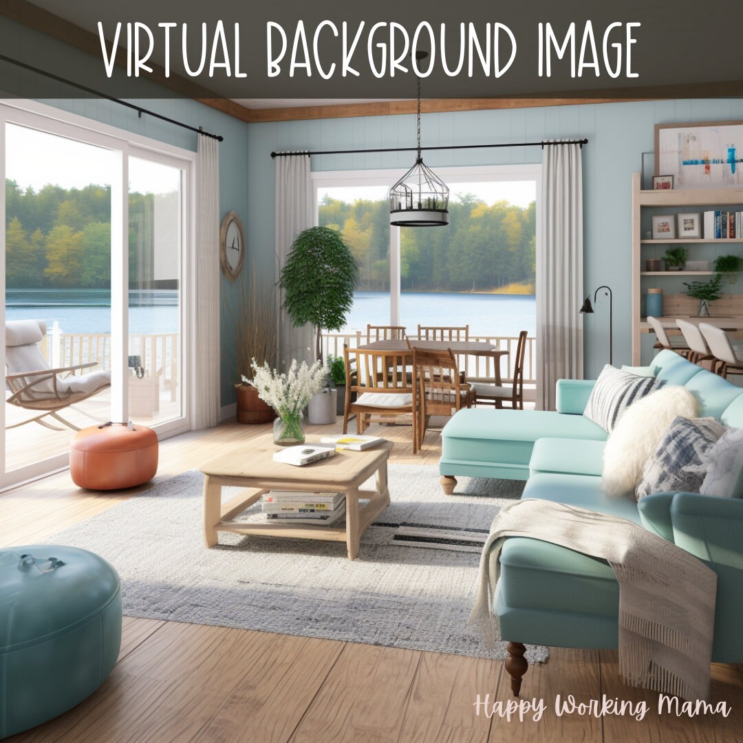 Virtual Background Image With Beautiful Lake House Style Decor | Works ...