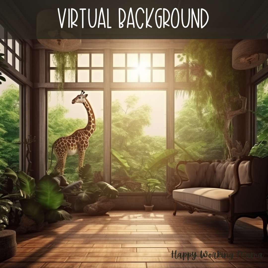 Pack of 10 Jungle Living Room Images for Virtual Background, Virtual ...