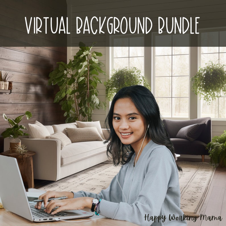 5 Virtual Background Images (BUNDLE) | 5 Different, Realistic Living ...