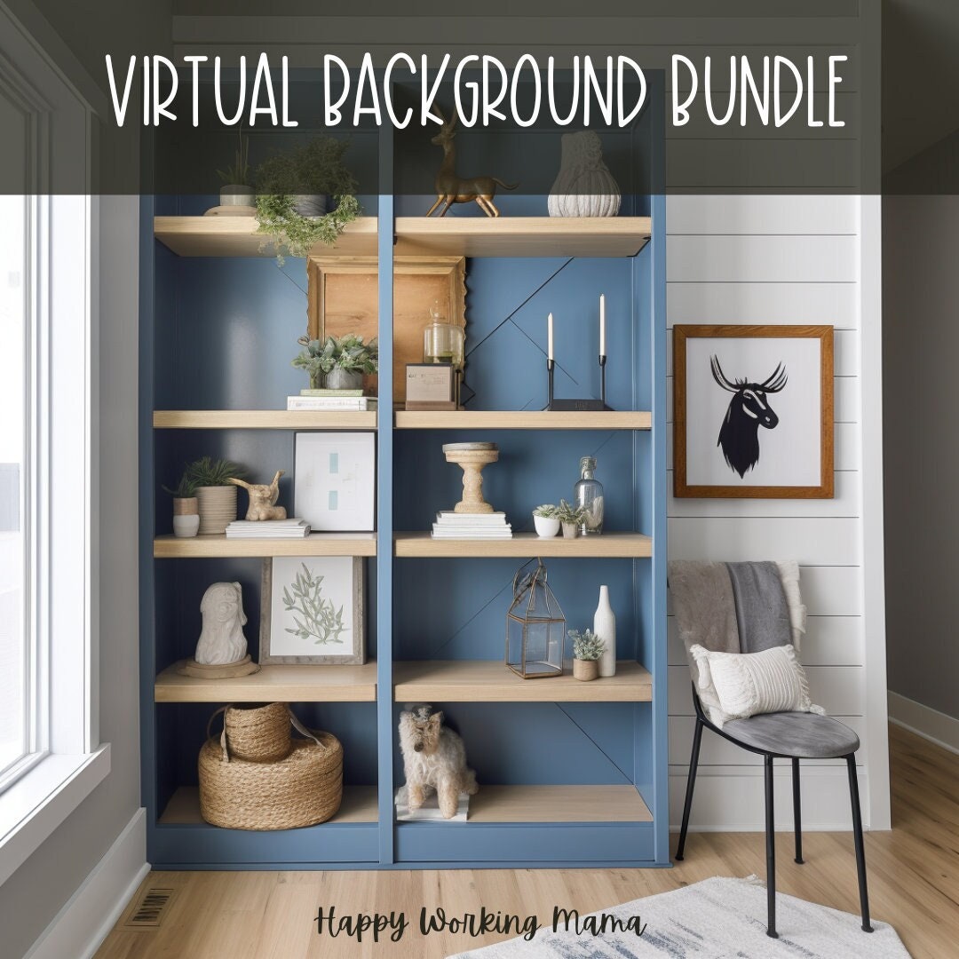 5 Virtual Background Images BUNDLE 5 Original, Realistic Living Room ...