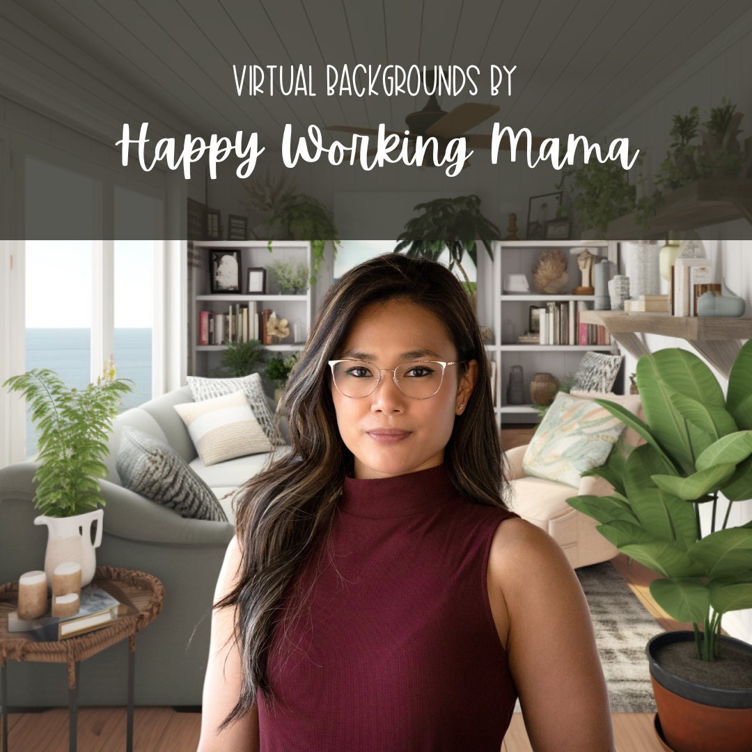 5 Beach Ocean View Living Room Virtual Background BUNDLE 5 Backgrounds ...