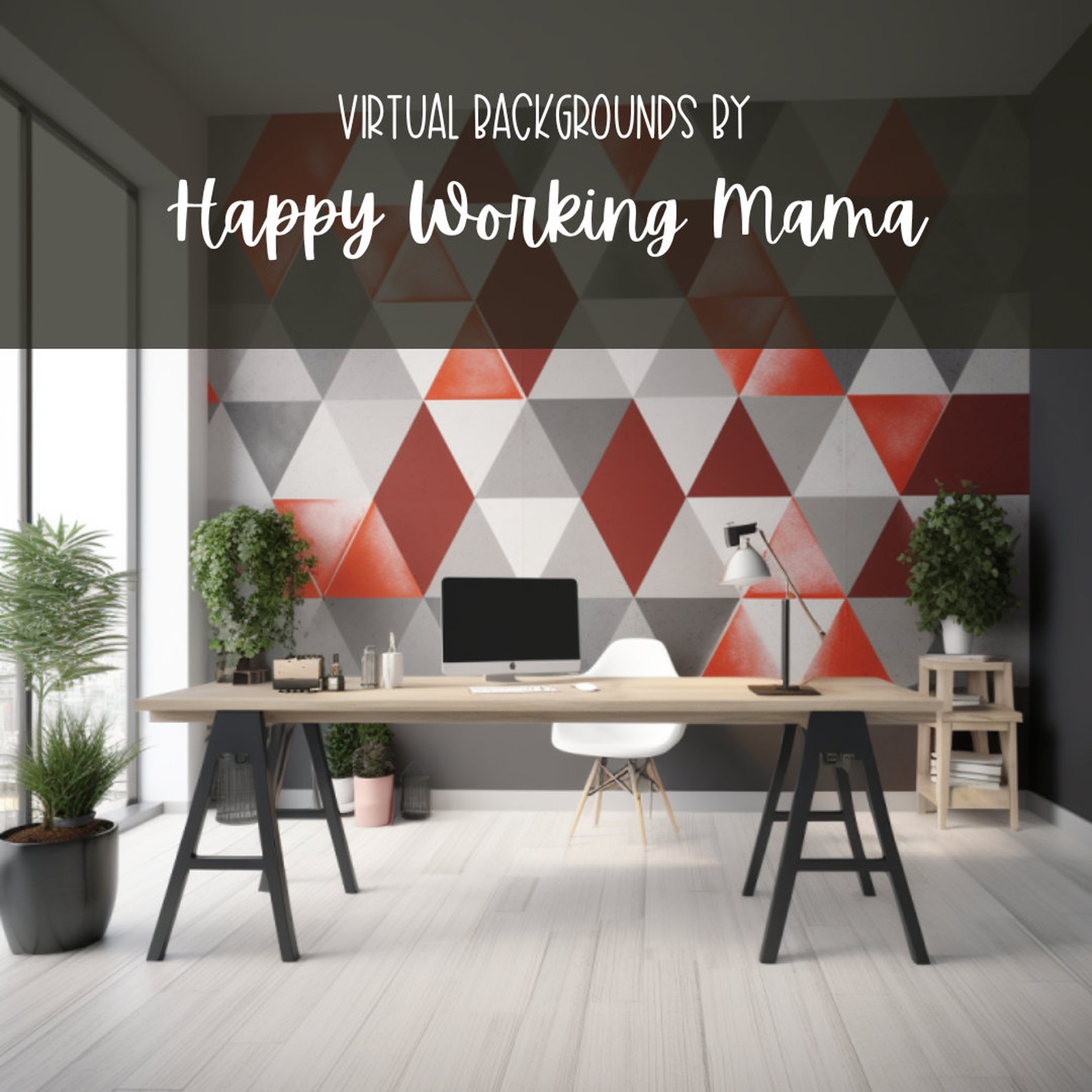 5 Office Virtual Background Images BUNDLE 5 Original Work Backgrounds ...