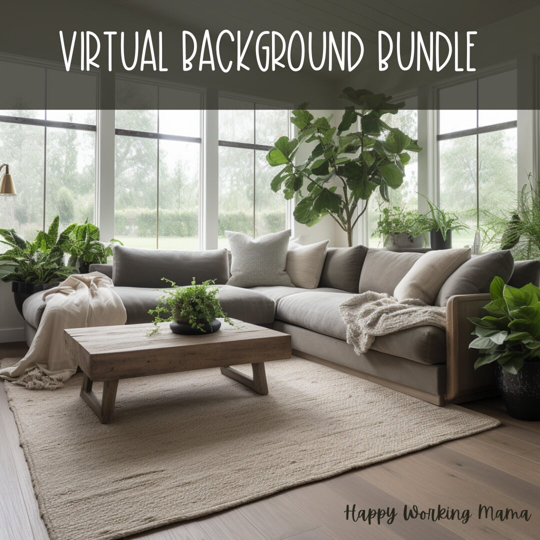 5 Virtual Background Images (BUNDLE) | 5 Original, Realistic Living ...
