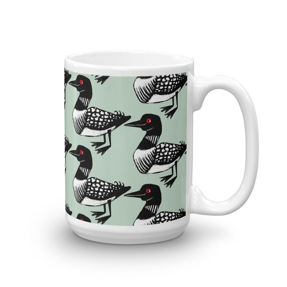 Adirondack Loon / Bird Nature Mountain Cabin Lake House Camp Ceramic ...