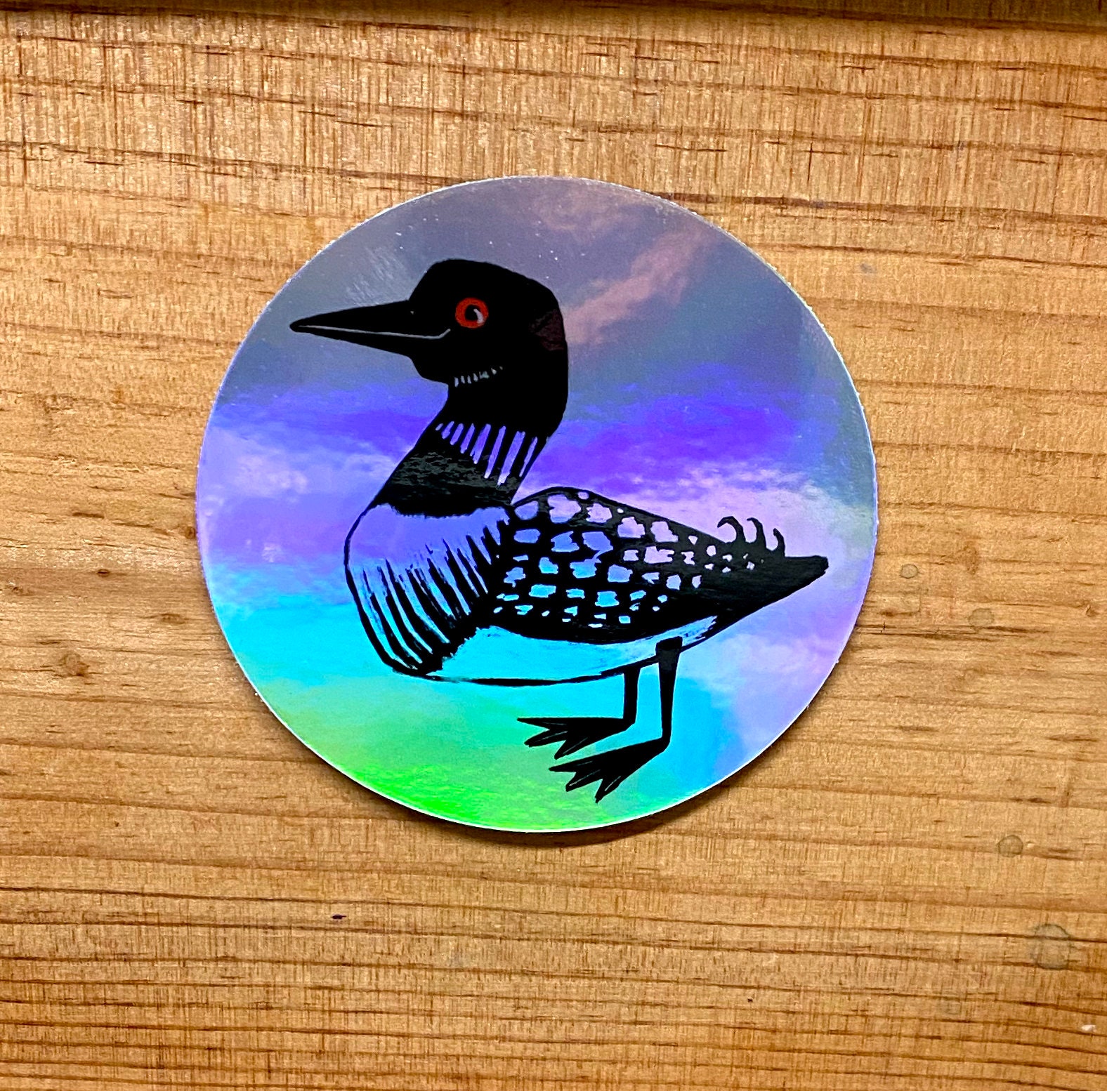 Holographic Loon Sticker / Adirondacks Mountain Lake Life High Peaks ...