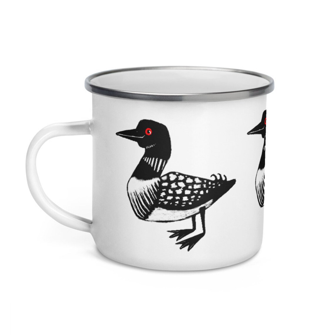 Adirondack Loon Enamel Mug / Bird Nature Mountain Cabin Lake House Camp ...