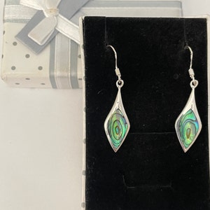 Gorgeous Natural Green Paua Shell/abalone and 925 Sterling Silver Kite ...