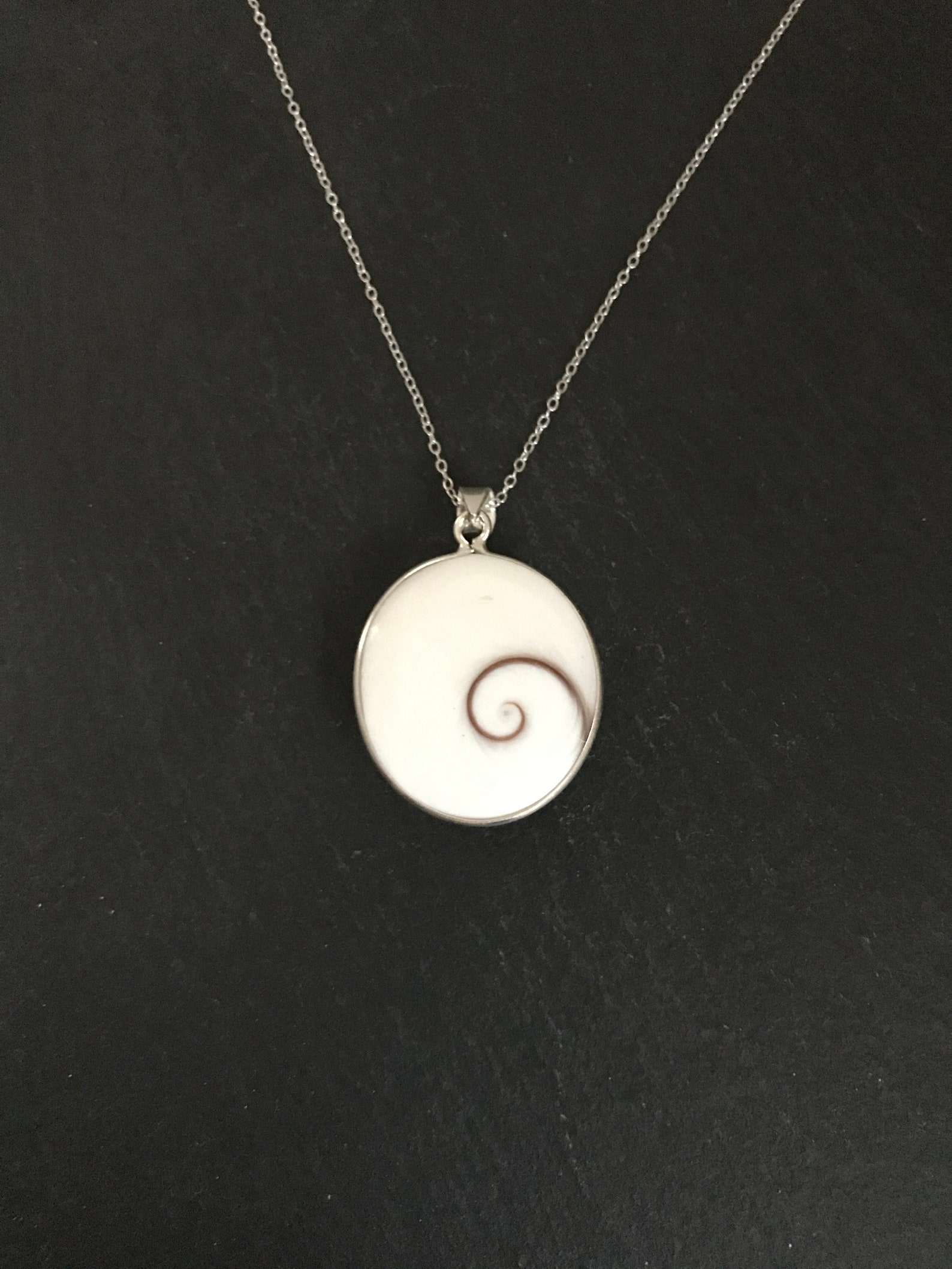 Gorgeous Large Natural White Shiva Shell and 925 Sterling - Etsy