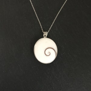 Gorgeous Large Natural White Shiva Shell and 925 Sterling - Etsy