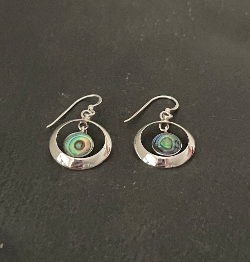 Gorgeous Natural Green Paua Shell/abalone and 925 Sterling - Etsy