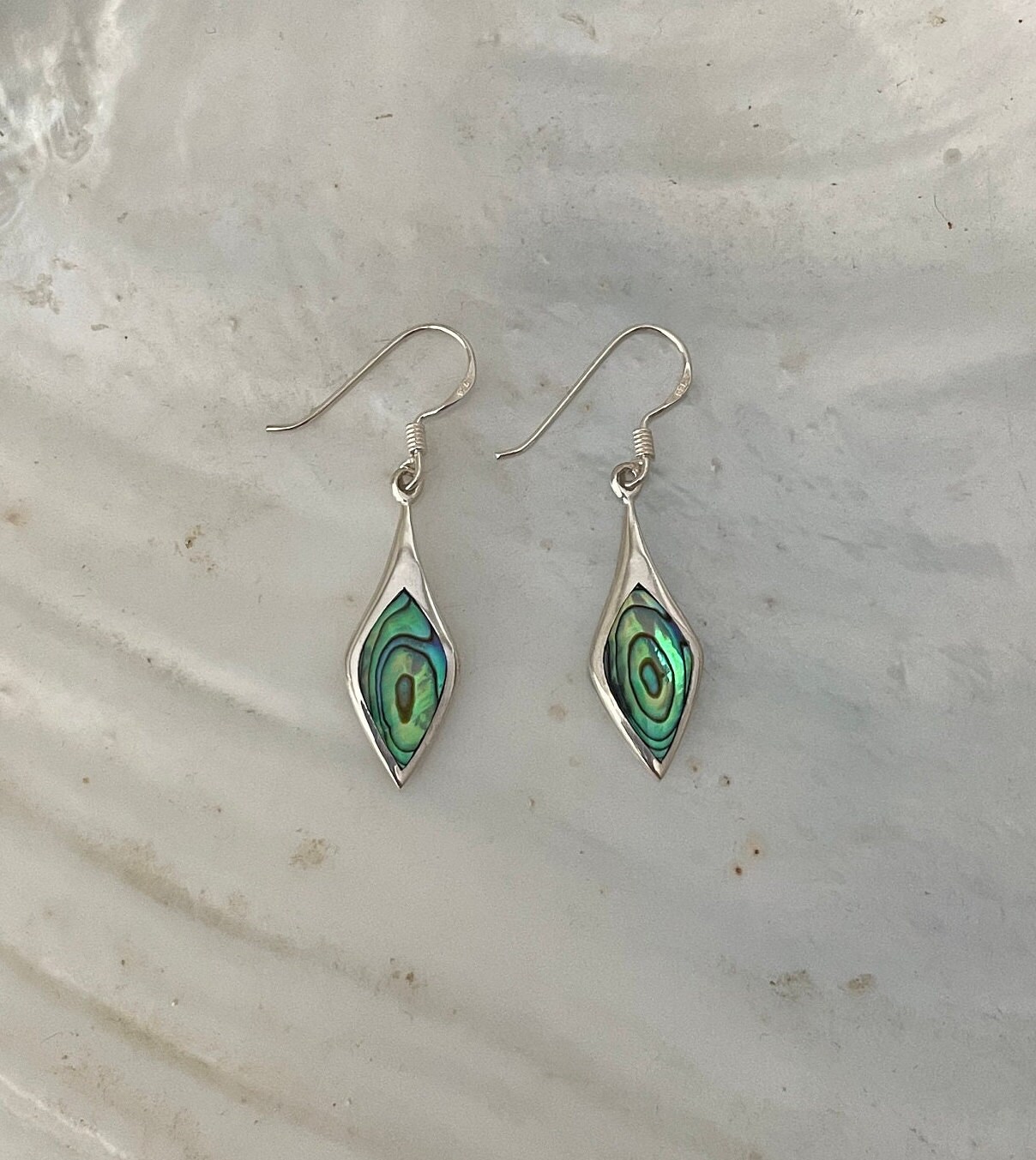 Gorgeous Natural Green Paua Shell/abalone and 925 Sterling - Etsy UK