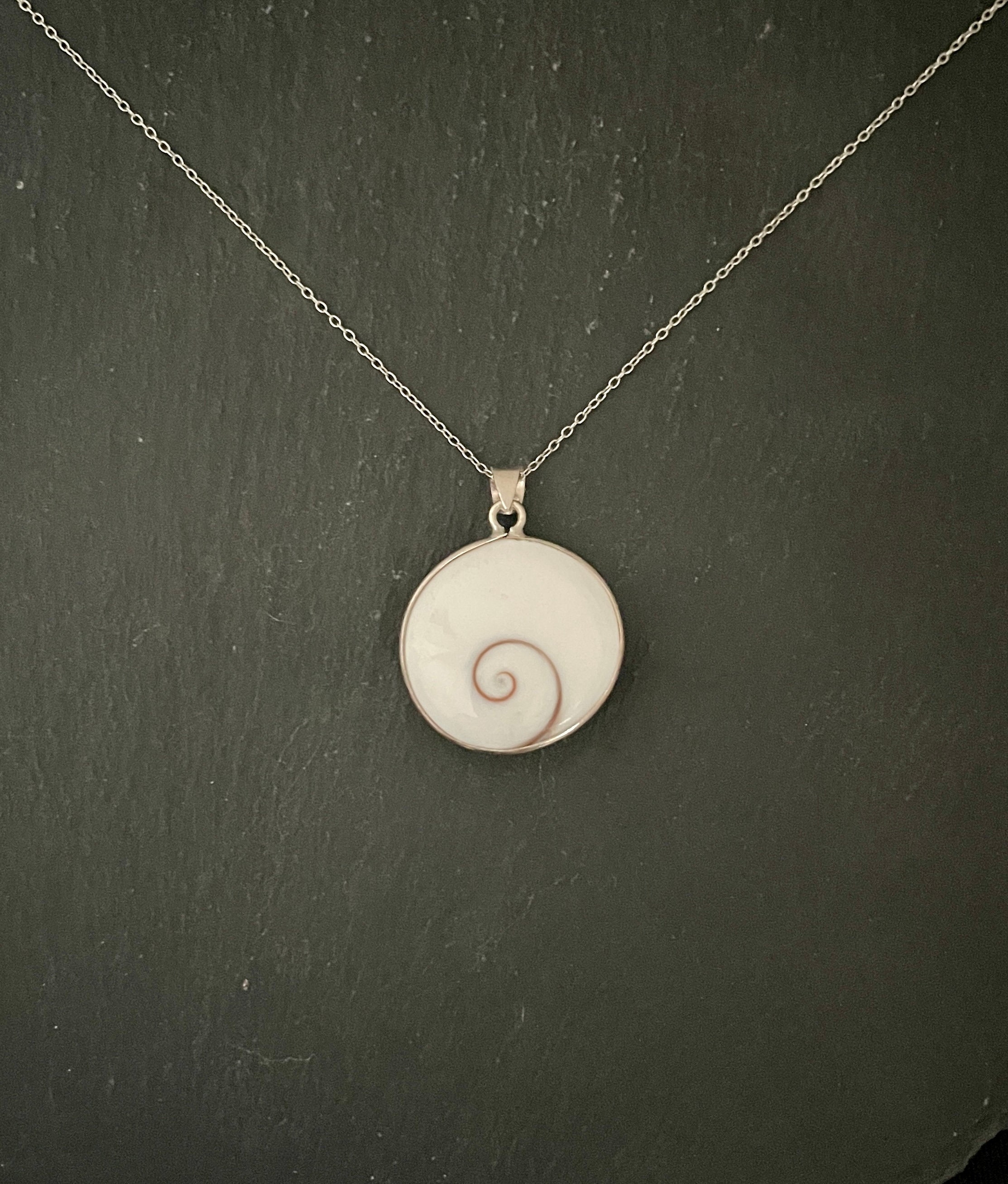 Gorgeous Large Natural White Shiva Shell and 925 Sterling - Etsy