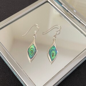 Gorgeous Natural Green Paua Shell/abalone and 925 Sterling Silver Kite ...