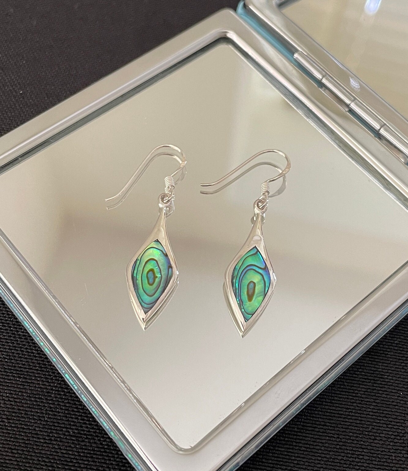 Gorgeous Natural Green Paua Shell/abalone and 925 Sterling - Etsy UK