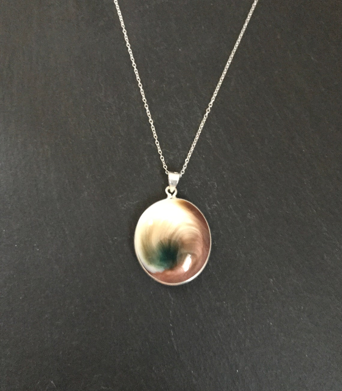 Gorgeous Large Natural White Shiva Shell and 925 Sterling - Etsy