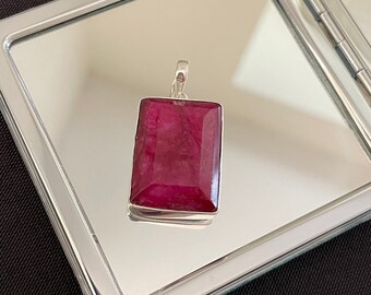 Rectangle Ruby Pendant - Etsy