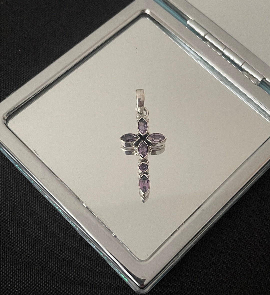 Beautiful Kite Shaped Faceted Natural Purple Amethyst and Double 925 ...