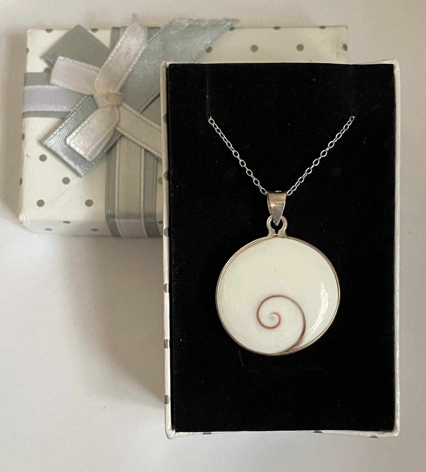 Gorgeous Large Natural White Shiva Shell and 925 Sterling - Etsy