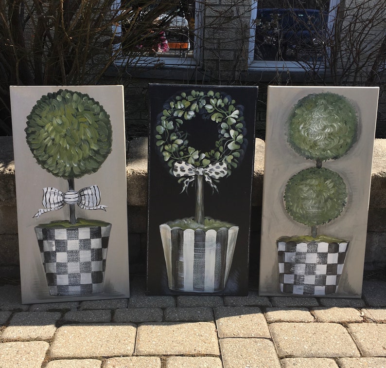 Hand Painted Topiary - Etsy