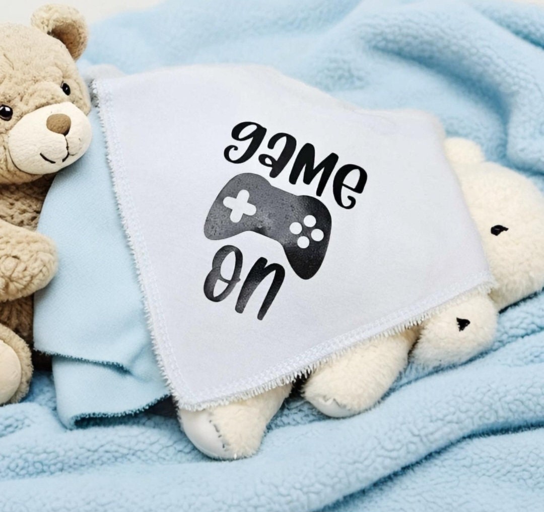 Game on Baby Bib, Bandana Bib, Unisex Baby Gift, Drool Bib, Gamer Baby ...