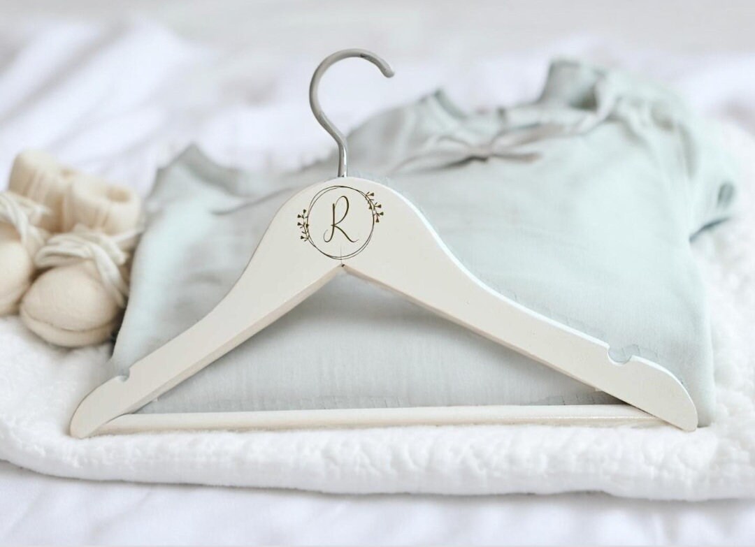 Monogrammed Wooden Baby Hangers: Nursery Decor, Set of 4 - Etsy