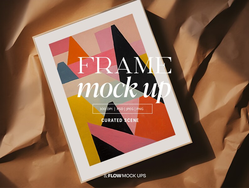 Close up Frame Mockup, Thin Wood Frame, Frame on Table, PSD Photoshop ...