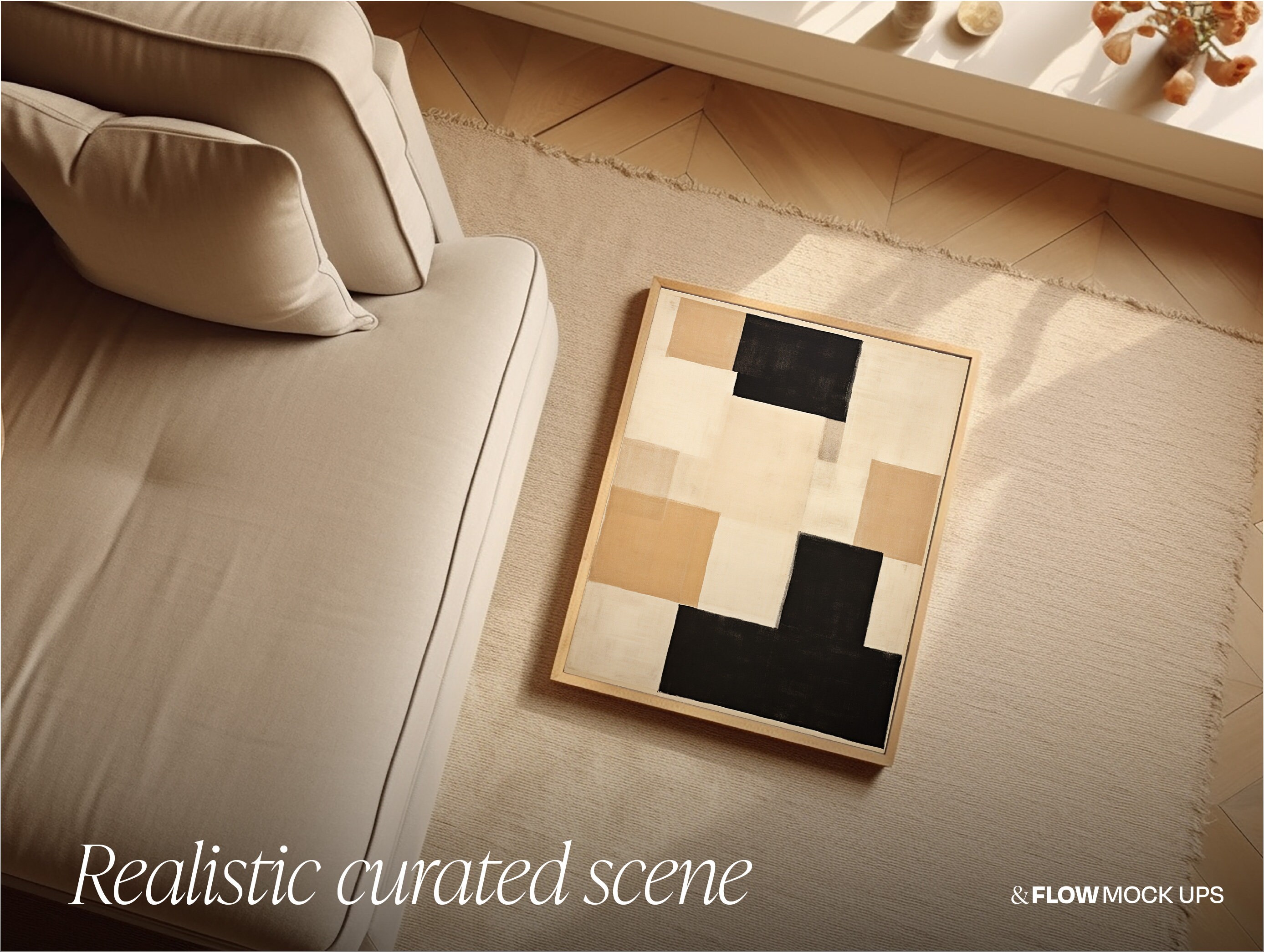 Frame Mockup Laying on Floor, Wood Frame, PSD Photoshop Mockup - Etsy